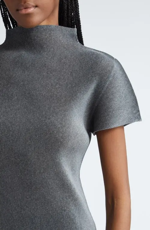 Issey Miyake Basics Pleated Funnel Neck Top