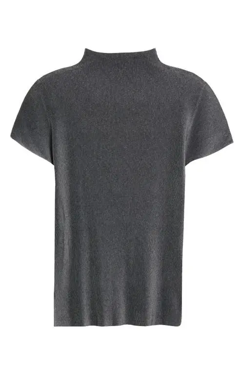 Issey Miyake Basics Pleated Funnel Neck Top