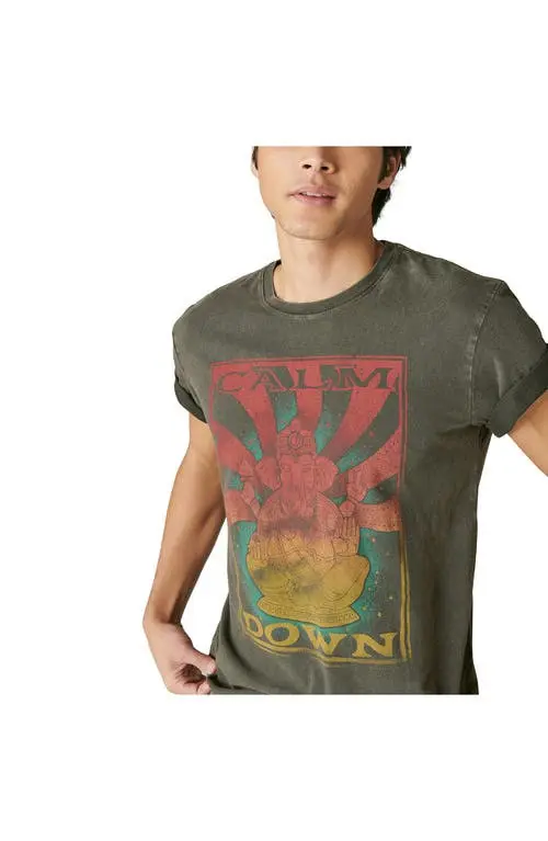 Lucky Brand Calm Ganesh Cotton Graphic Tee - Jet Black