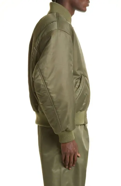 Fear Of God Eternal Nylon Twill Bomber Jacket In Olive - 65% Off