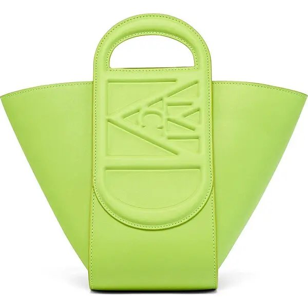 Mcm Mini Mode Travia Leather Tote - Acid Lime