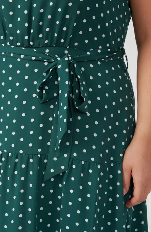 Estelle La Bocca Polka Dot Halter Neck High-Low Dress In Evergreen/Milk -  55% Off | Editorialist