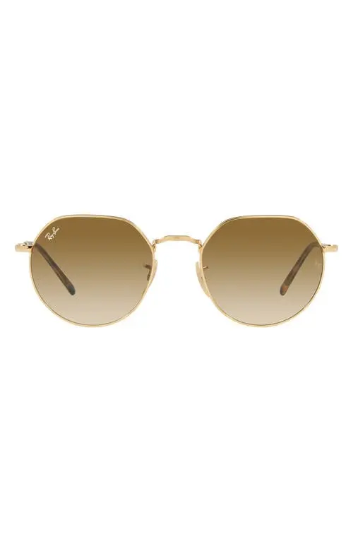Ray-ban 55mm Irregular Sunglasses - Gold Flash