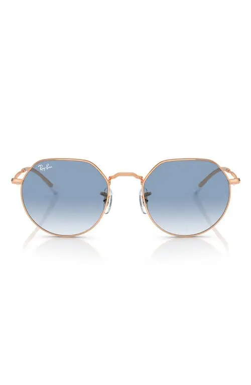 Ray-ban 55mm Irregular Sunglasses - Rose Gold