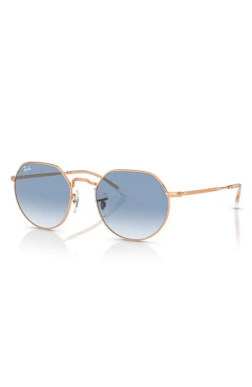 Ray-ban 55mm Irregular Sunglasses - Rose Gold