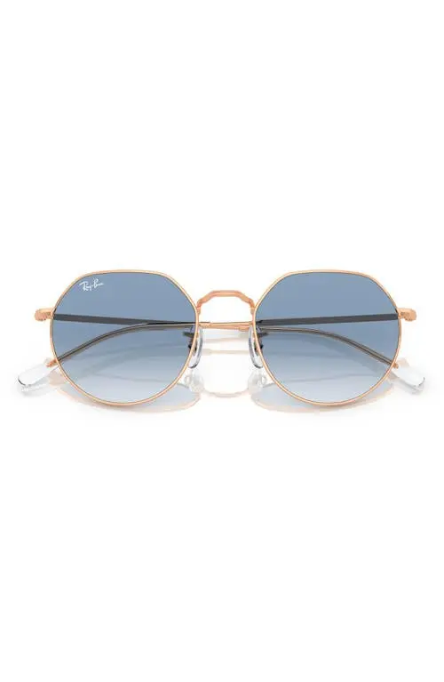Ray-ban 55mm Irregular Sunglasses - Rose Gold