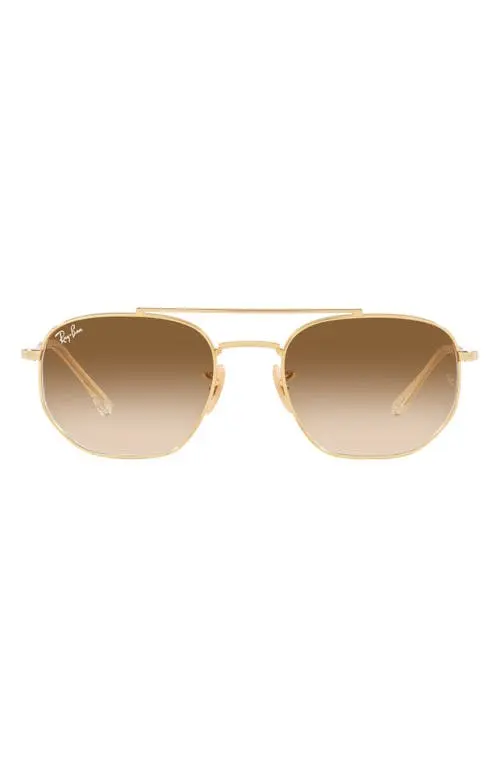 Ray-ban 57mm Gradient Square Aviator Sunglasses - Gold Flash
