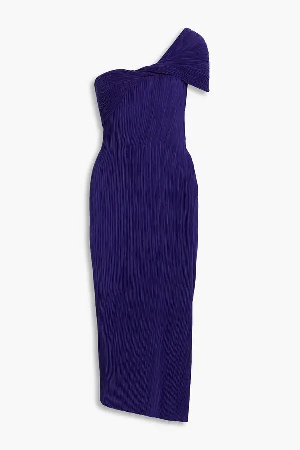 JASON WU Off-the-shoulder Plissé Crepe Midi Dress