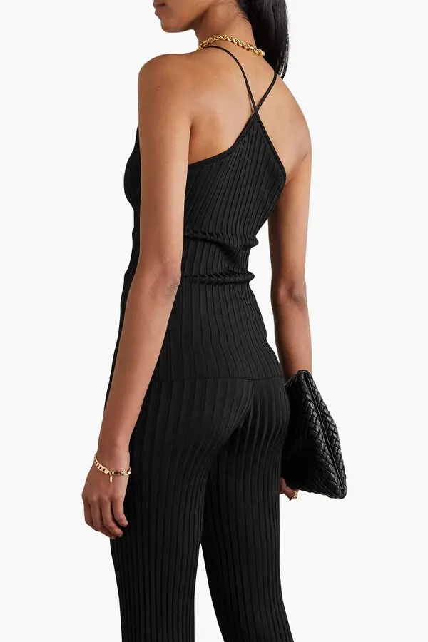 Galvan Rhea Ribbed Knit Camisole - Black