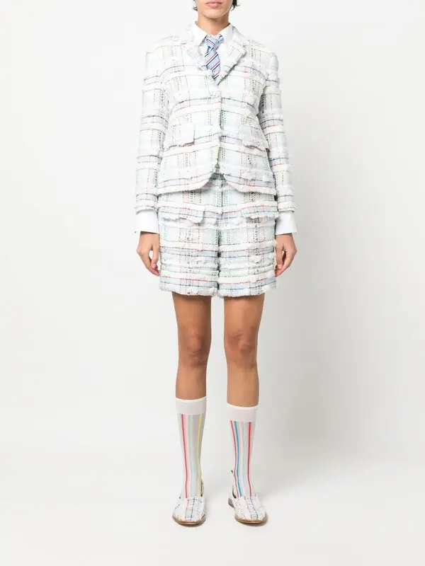 Thom Browne Madras Checked Tweed Blazer