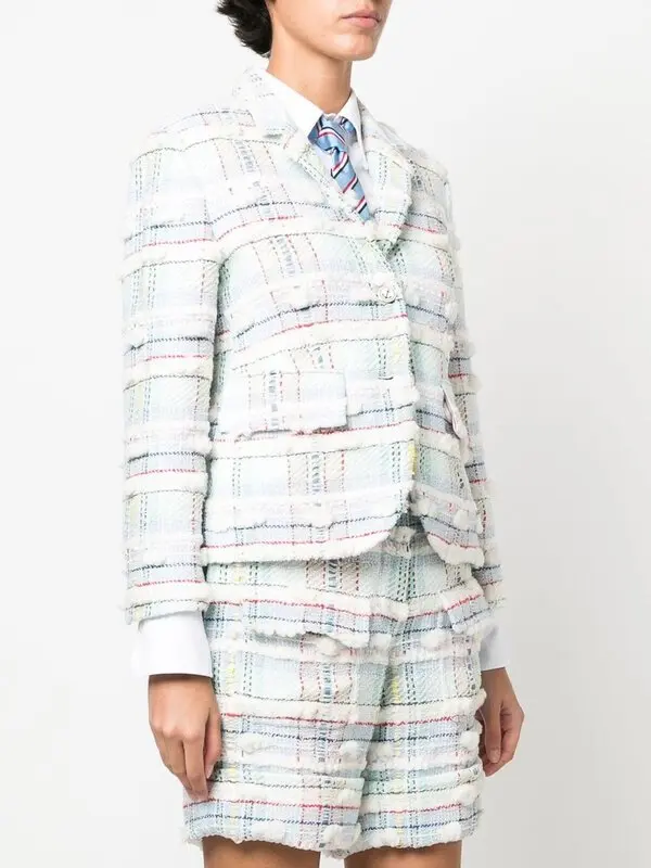 Thom Browne Madras Checked Tweed Blazer
