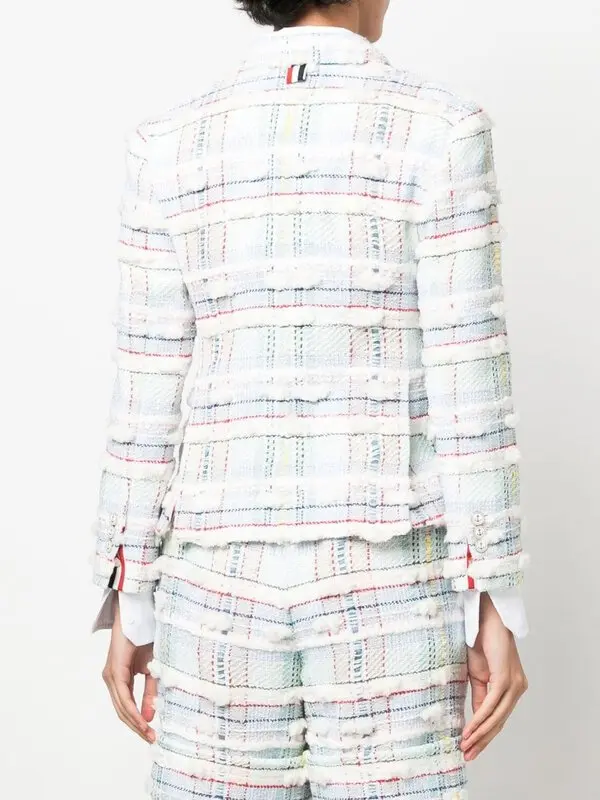 Thom Browne Madras Checked Tweed Blazer