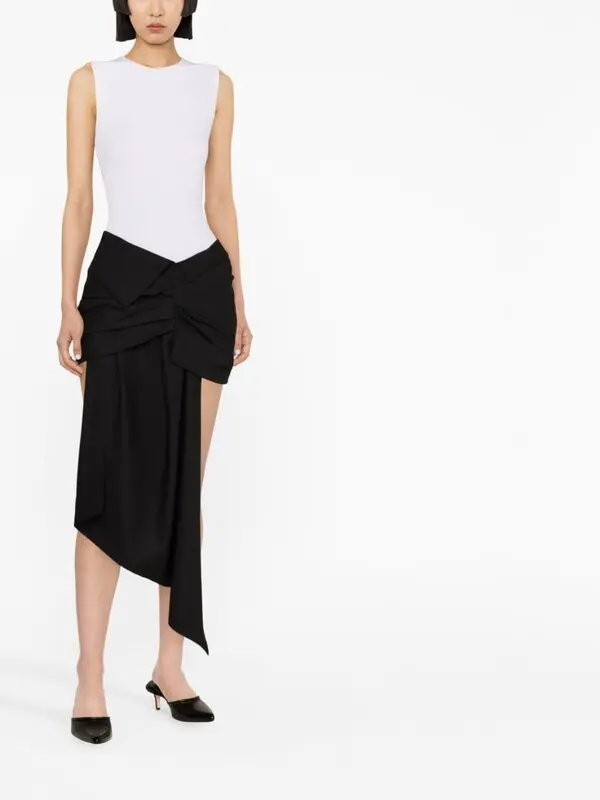 Off-White Box-pleat Asymmetric Skirt