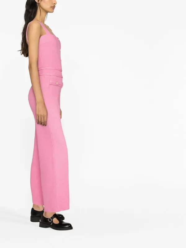 Maje Square-neck Tweed Jumpsuit