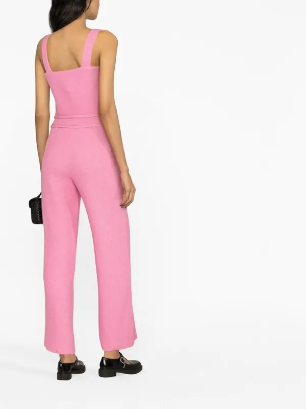 Maje Square-neck Tweed Jumpsuit