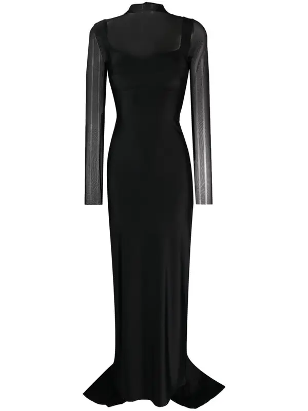 ATU BODY COUTURE Semi-sheer Gown - Black