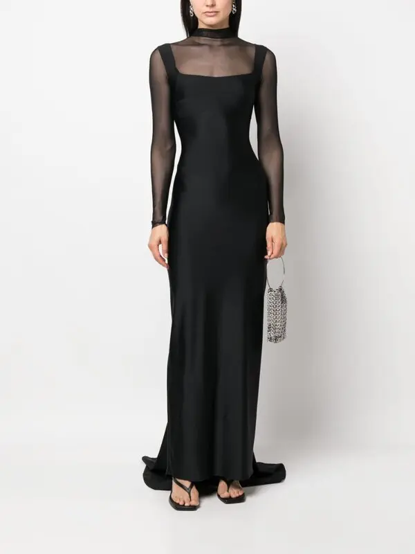 ATU BODY COUTURE Semi-sheer Gown - Black