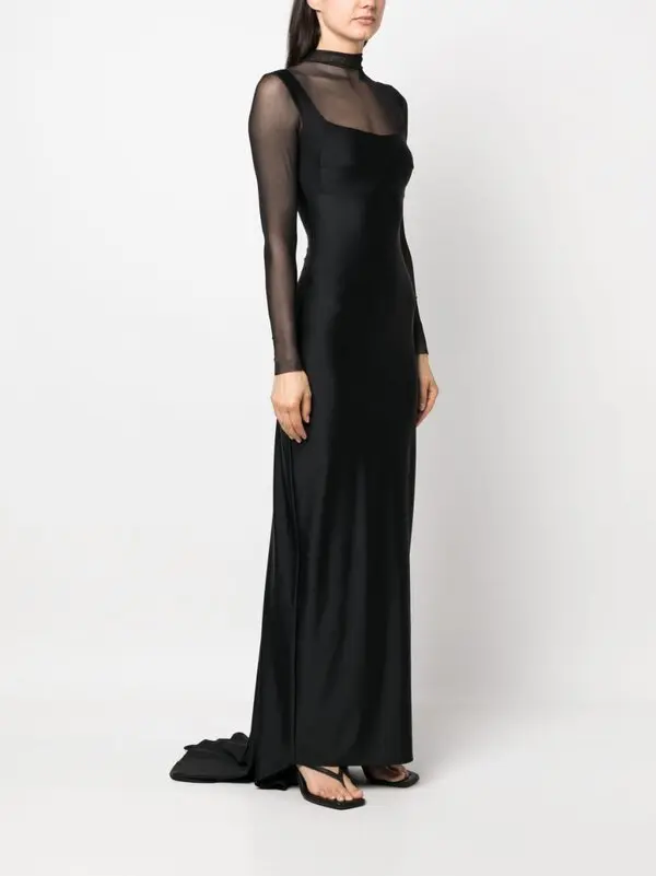 ATU BODY COUTURE Semi-sheer Gown - Black