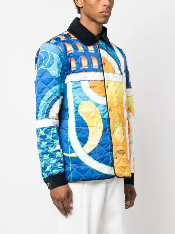 Casablanca Paysage-print Quilted Jacket