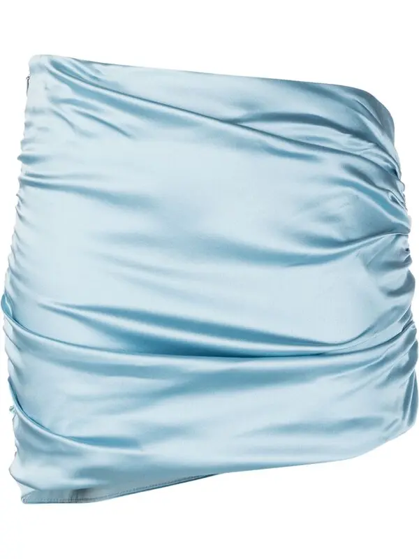 Alessandra Rich Asymmetric Ruched Mini Skirt