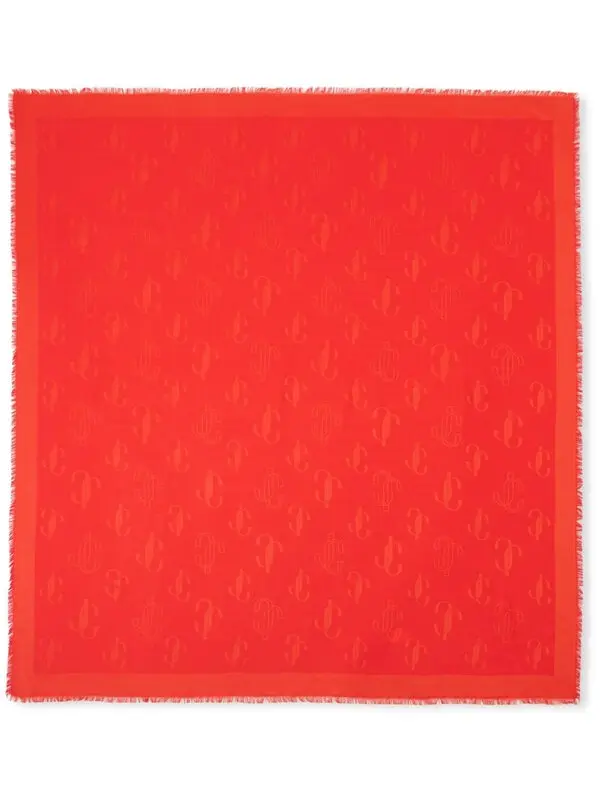JIMMY CHOO Emani Monogram Scarf - Orange