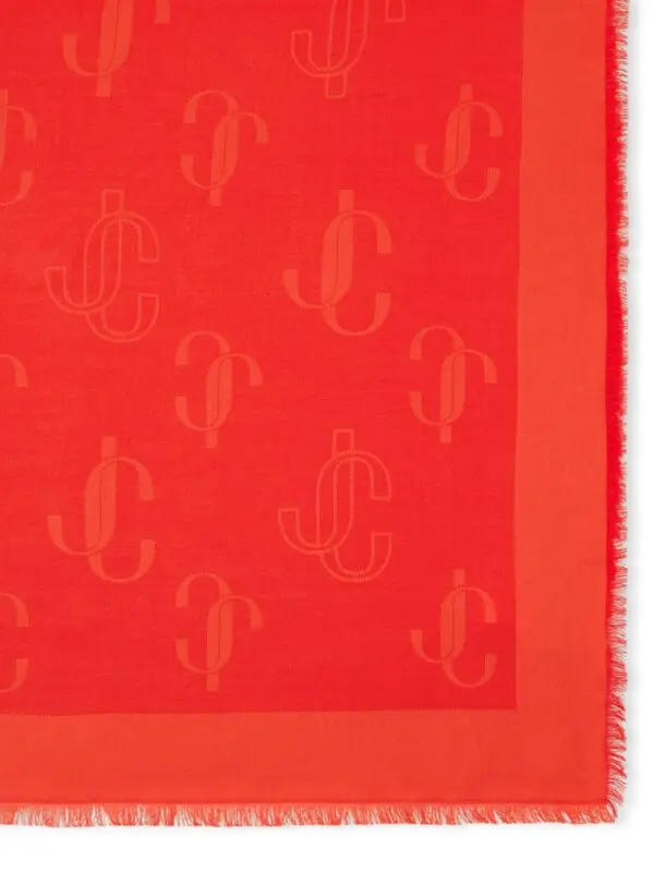 JIMMY CHOO Emani Monogram Scarf - Orange