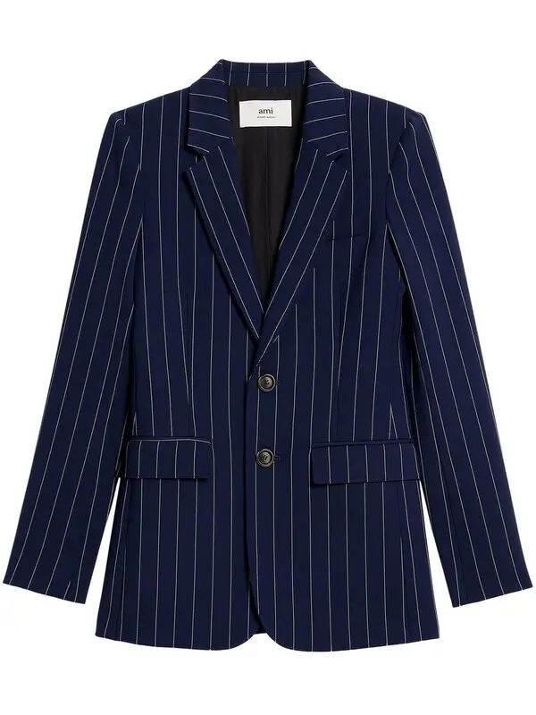 Ami Striped Single-breasted Blazer