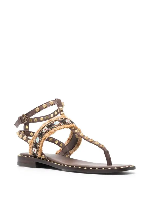 Ash Bead-embellished Leather Sandals