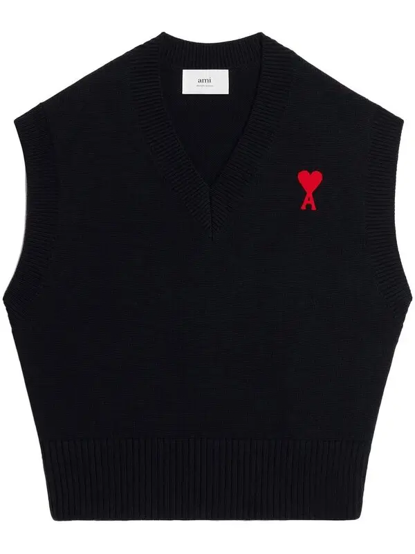 Ami De Coeur V-neck Vest - Black
