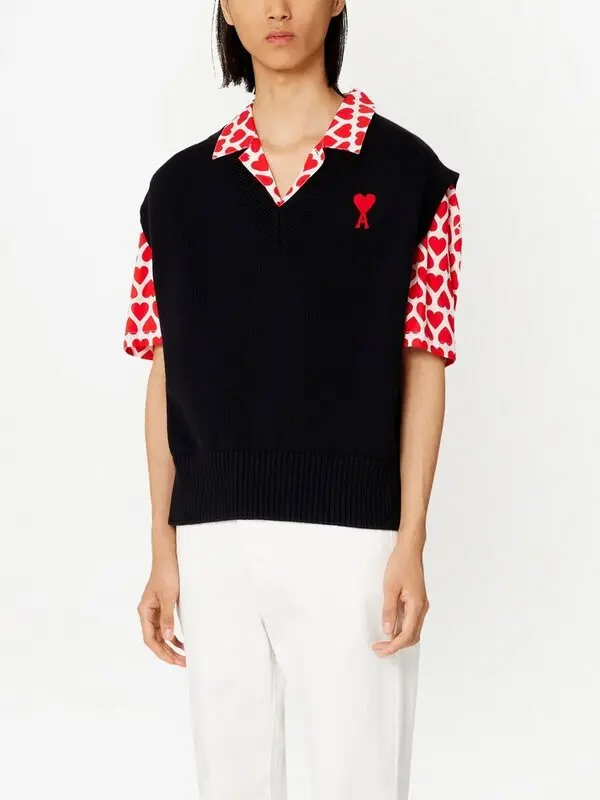 AMI Paris De Coeur V-neck Vest