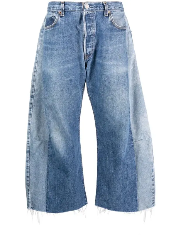 B Sides Cropped Wide-leg Jeans