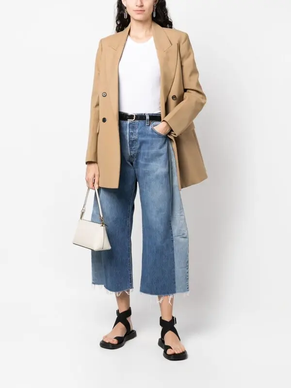 B Sides Cropped Wide-leg Jeans