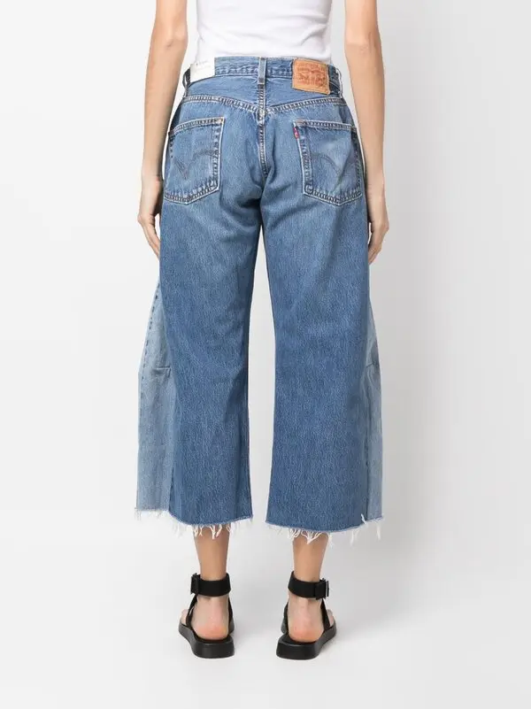 B Sides Cropped Wide-leg Jeans