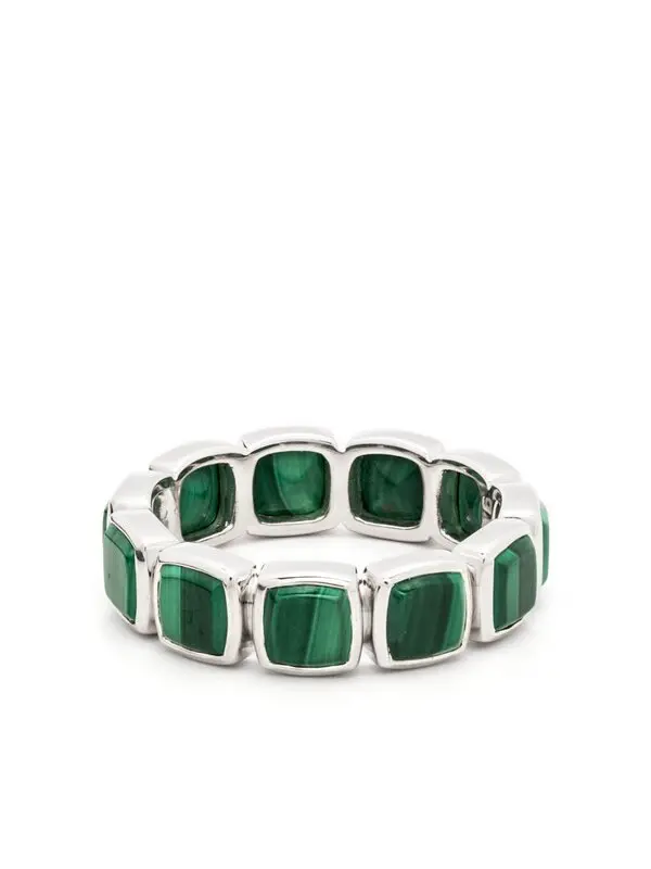 Tom Wood Cushion Band Malachite Ring - Green