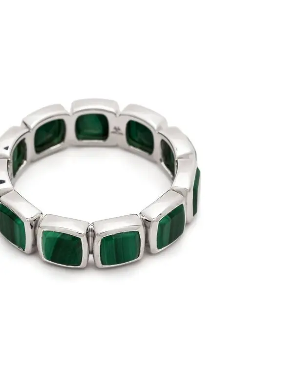 Tom Wood Cushion Band Malachite Ring - Green