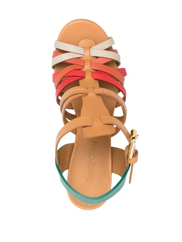 See By Chloé Peep-toe 100mm Leather Sandals
