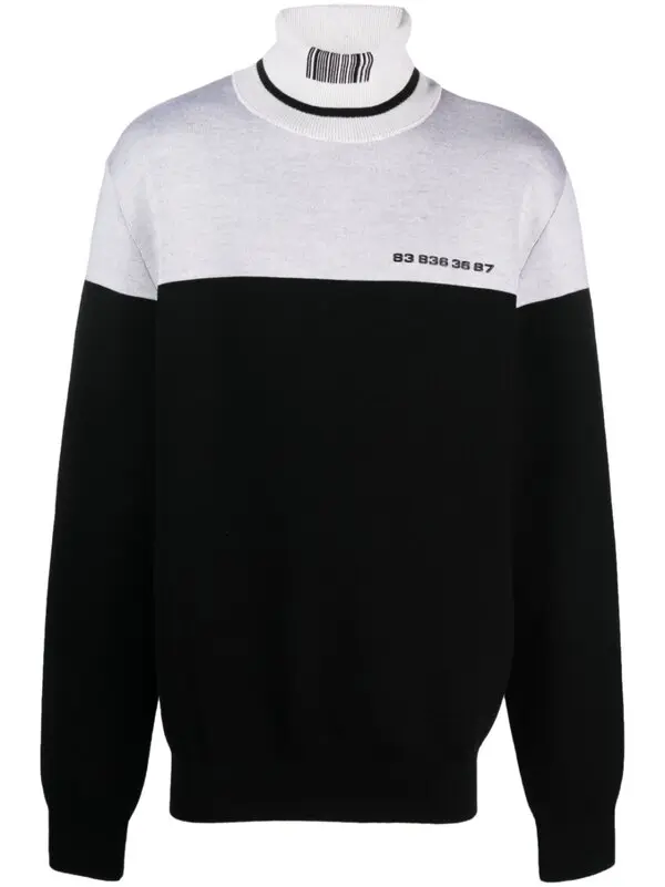 VTMNTS Numbered Roll-neck Jumper - Black