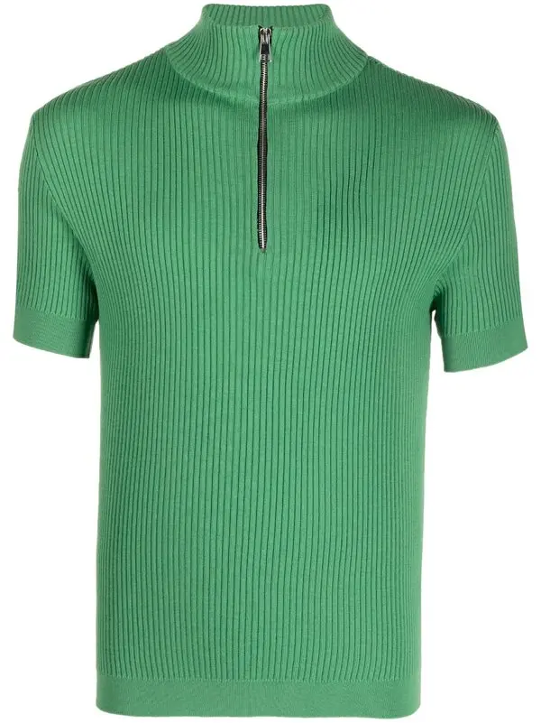 WINNIE N.Y.C Ribbed-knit Short-sleeve Jumper