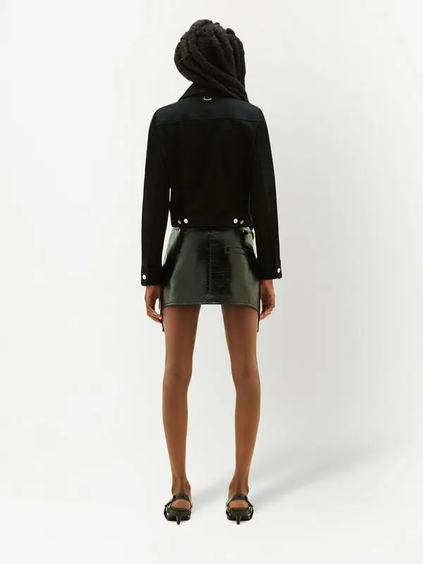 COURREGES Bretelles Vinyl Mini Skirt