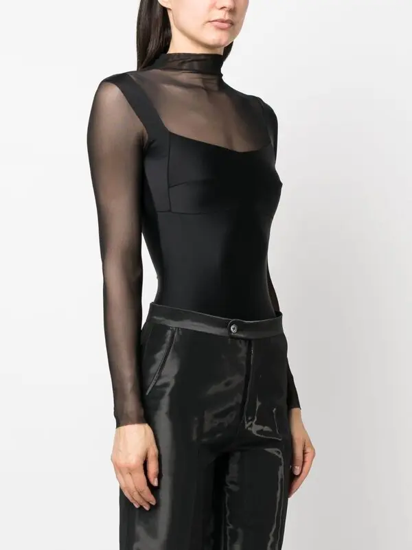 ATU BODY COUTURE Semi-sheer Bodysuit - Black