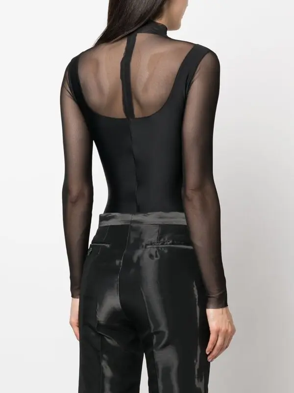 ATU BODY COUTURE Semi-sheer Bodysuit - Black