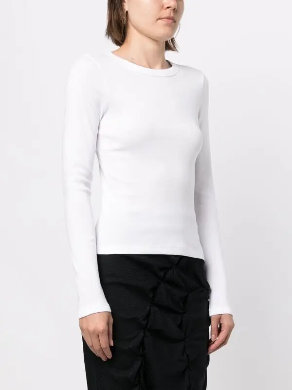 FLORE FLORE Long-sleeve Cotton T-shirt - White