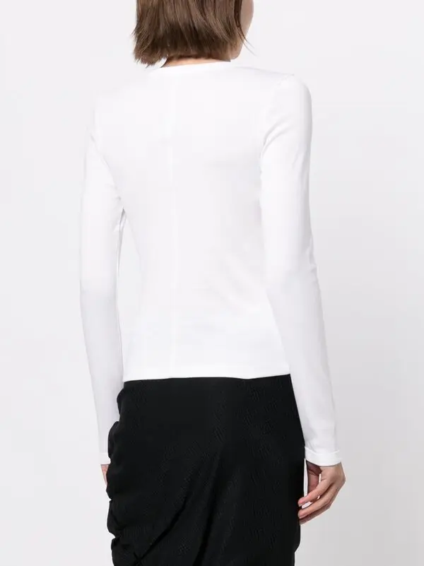 FLORE FLORE Long-sleeve Cotton T-shirt - White