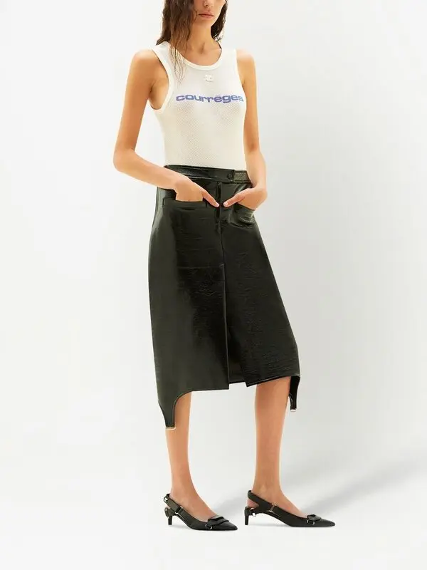 COURREGES High-waisted Vinyl Skirt