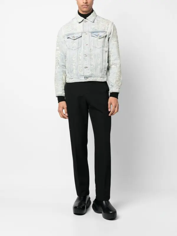 1017 Alyx 9sm Distressed Denim Trucker Jacket