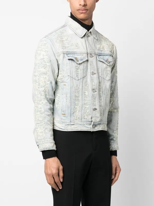 1017 Alyx 9sm Distressed Denim Trucker Jacket