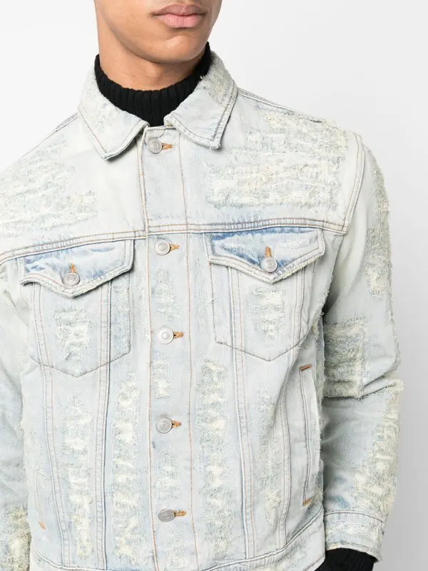 1017 Alyx 9sm Distressed Denim Trucker Jacket