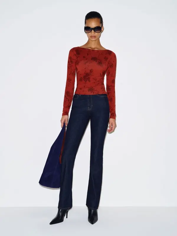 REFORMATION Wiley Knit Top - Red