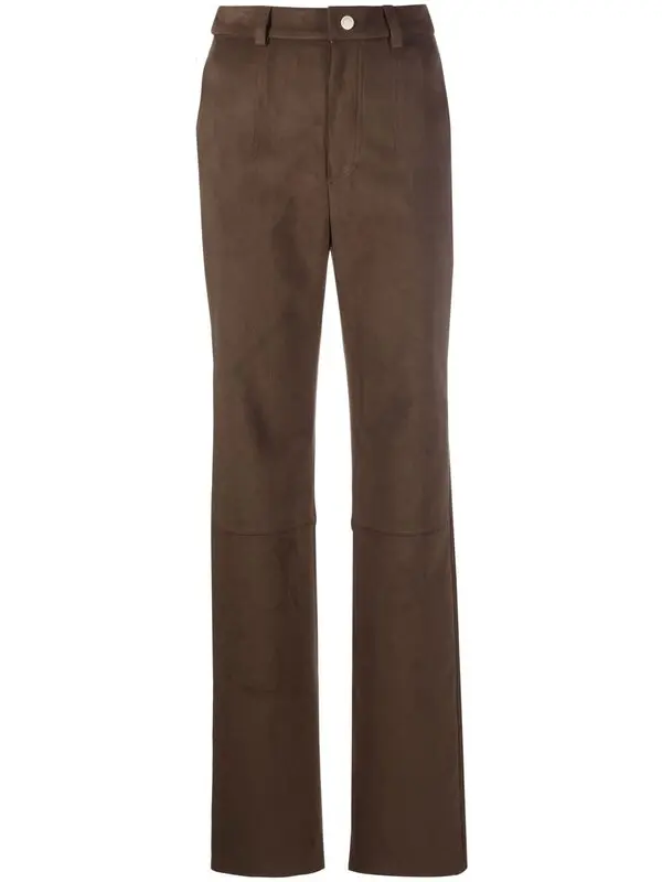 Nanushka Faux-suede Straight-leg Trousers