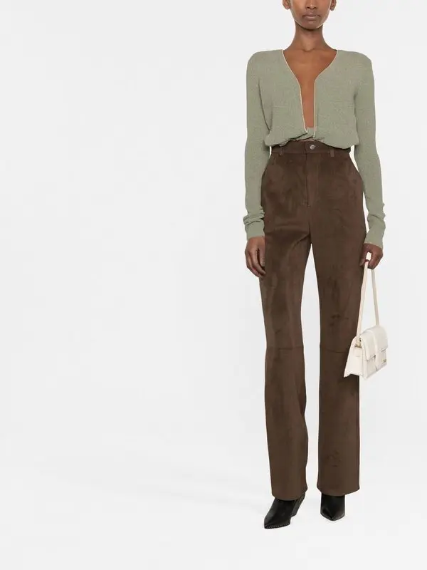 Nanushka Faux-suede Straight-leg Trousers